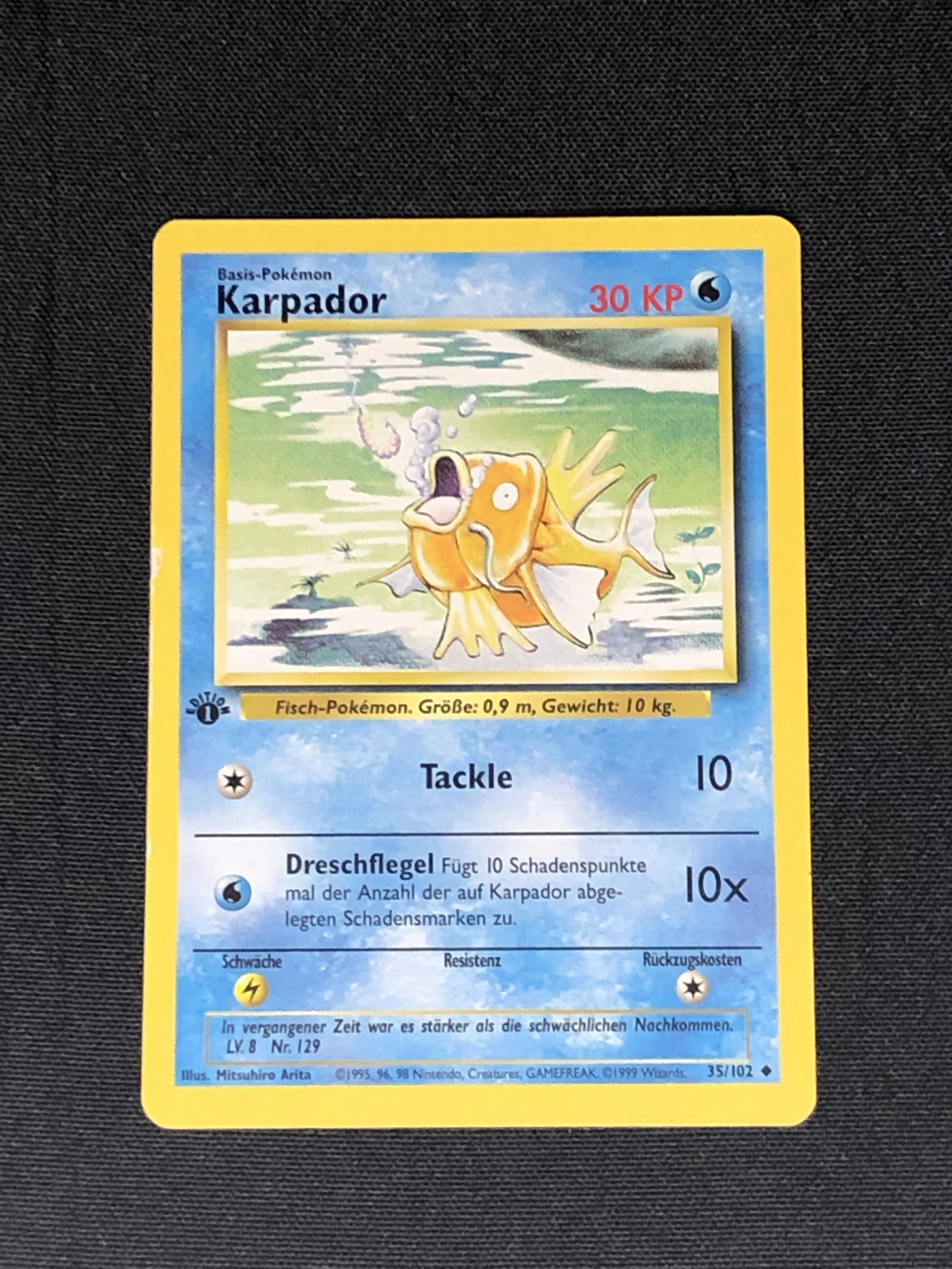 1st Edition German Base Set Magikarp Pokemon Card Moderately Played ...