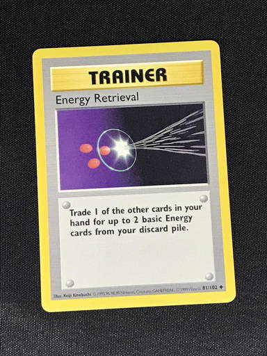 Vintage Base Set Trainer Energy Retrieval Pokemon Single Moderately Played