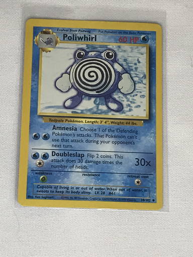 Base Set Poliwhirl Pokemon Single Moderately Played