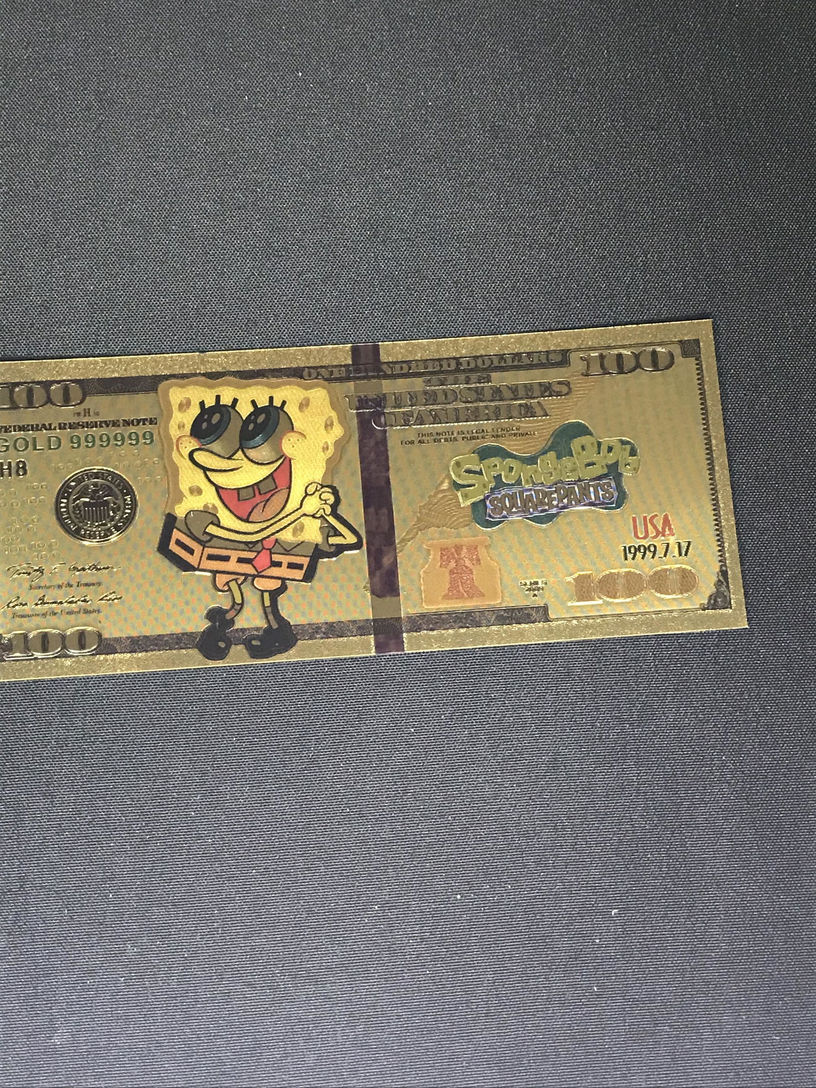 Spongebob Gold Foil Commemorative Note