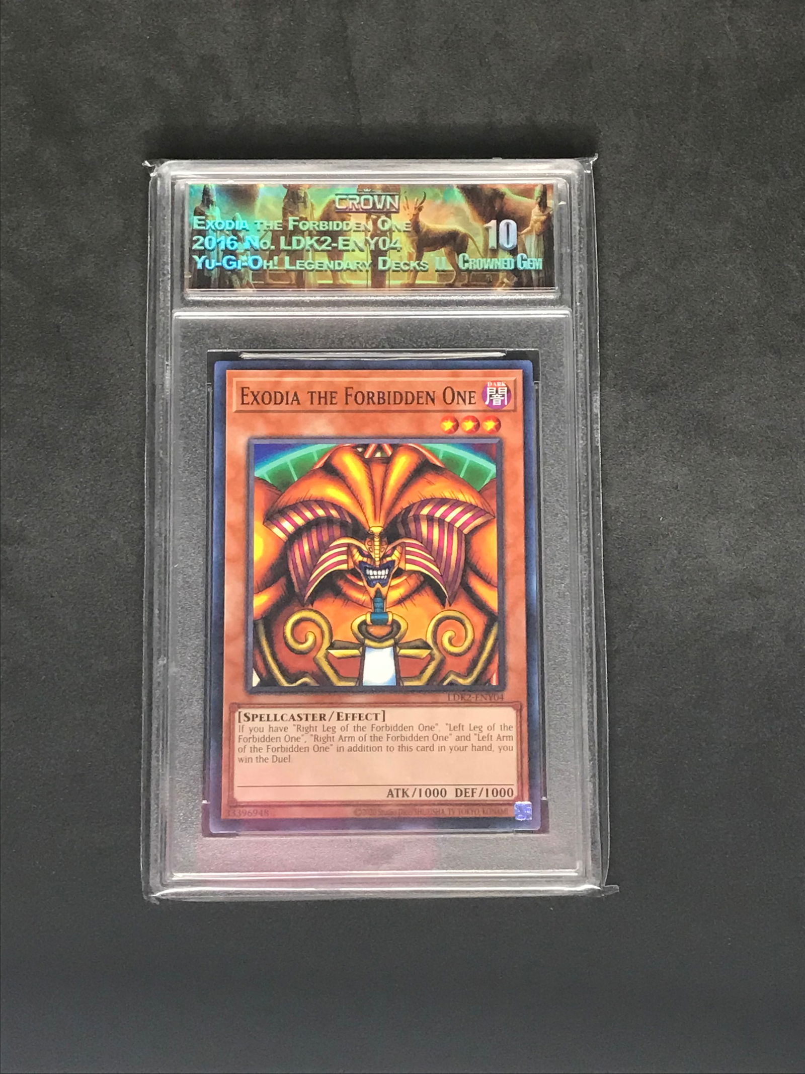 Exodia The Forbidden One Yu-gi-oh! Legendary Decks Ii Cc&g Crowned Gem 10 - With Custom Label ...