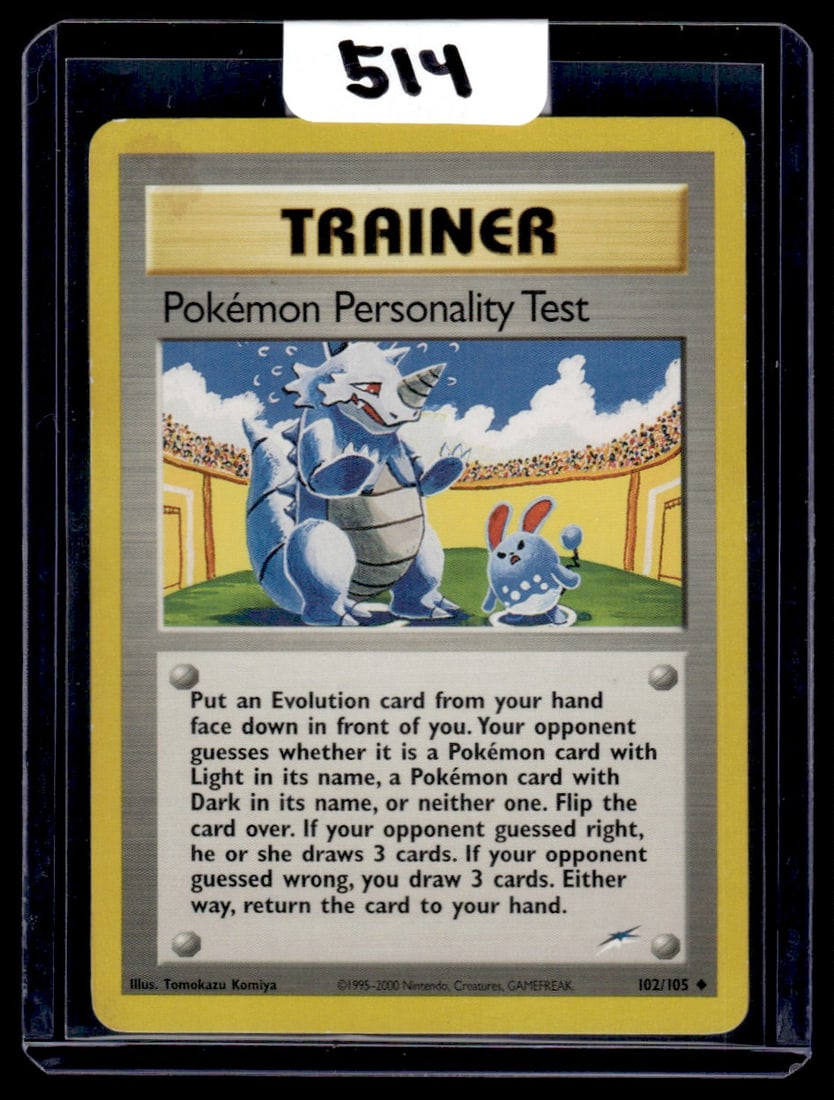 Pokemon Personality Test Neo Destiny Pokemon Card
