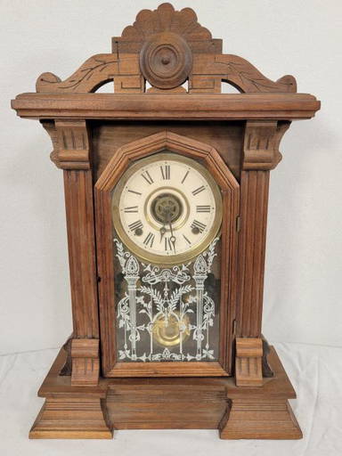 Russel Jones Clock Co. Gingerbread Mantel Clock