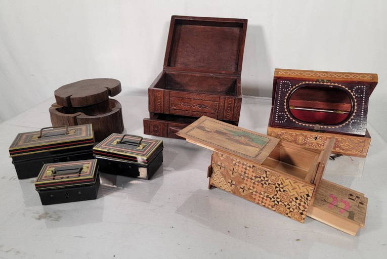 Grouping Of Assorted Antique & Vintage Boxes