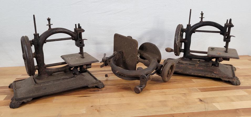 3pc Cast Iron Hand Crank Sewing Machines