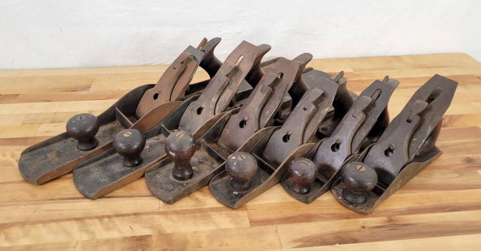 6 Pc Lot Of Antique Stanley Wood Planes #3 #8