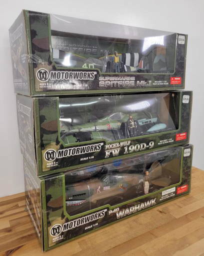 3pc. Motorworks 1:18 Scale Model Airplanes NIB - Lot 2 (#0087) on Nov ...