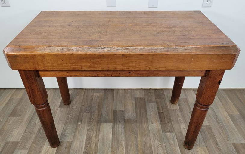Solid & Heavy Farmhouse Butchers Block Table (#0119) on Jan 21, 2023 ...