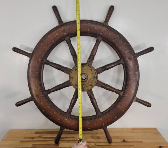 Genuine Large Antique Ships Wheel
