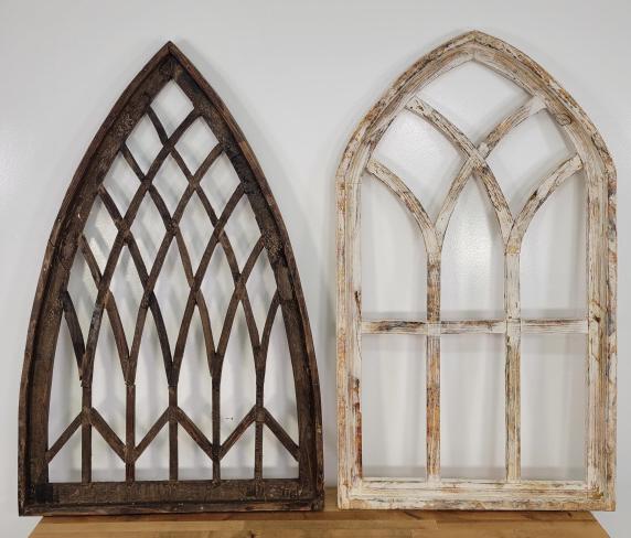 2pc Painted Architectural Gothic Window Frames