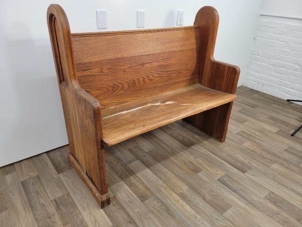 Antique Solid Oak Church Pew Bench - Apr 22, 2023 | East-wing Estate ...