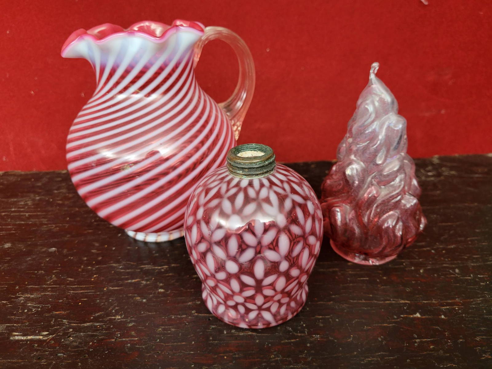 Grouping Of Antique Cranberry Glassware Auction