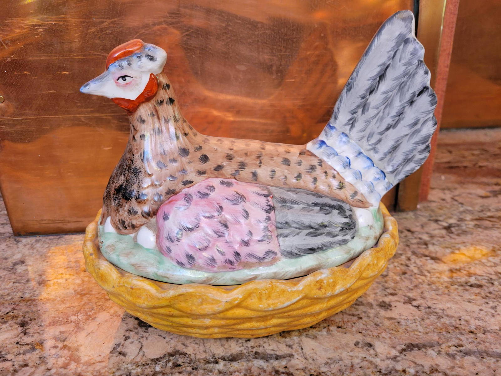 Staffordshire Nesting Chicken Dish Auction