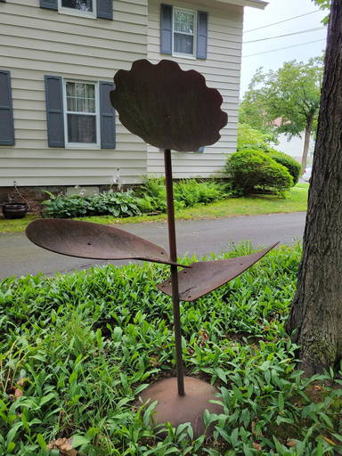 Large 77" Tall Cut Metal Sunflower Sculpture