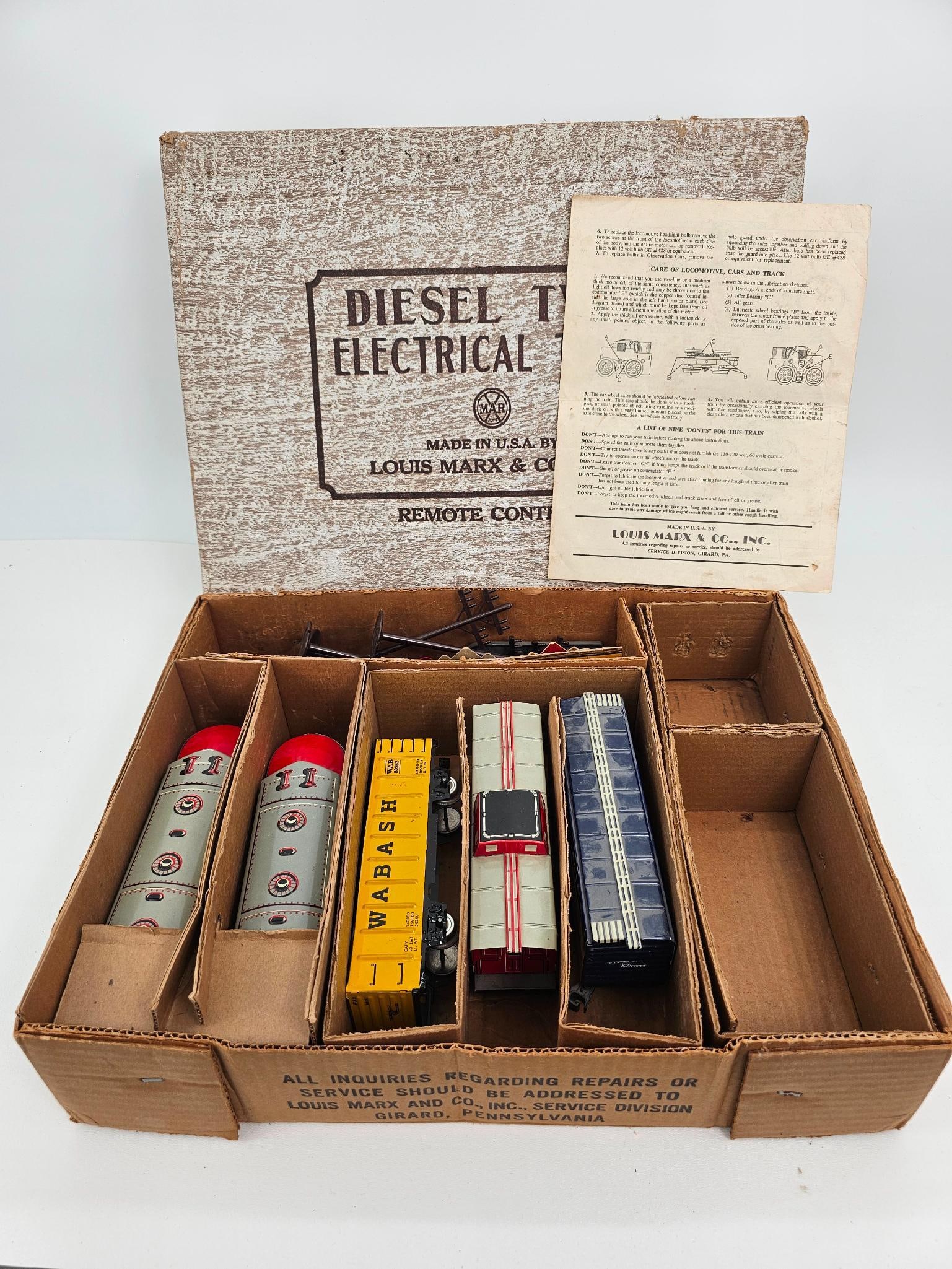 Boxed Marx Monon 81f "the Hoosier Line" Train Set