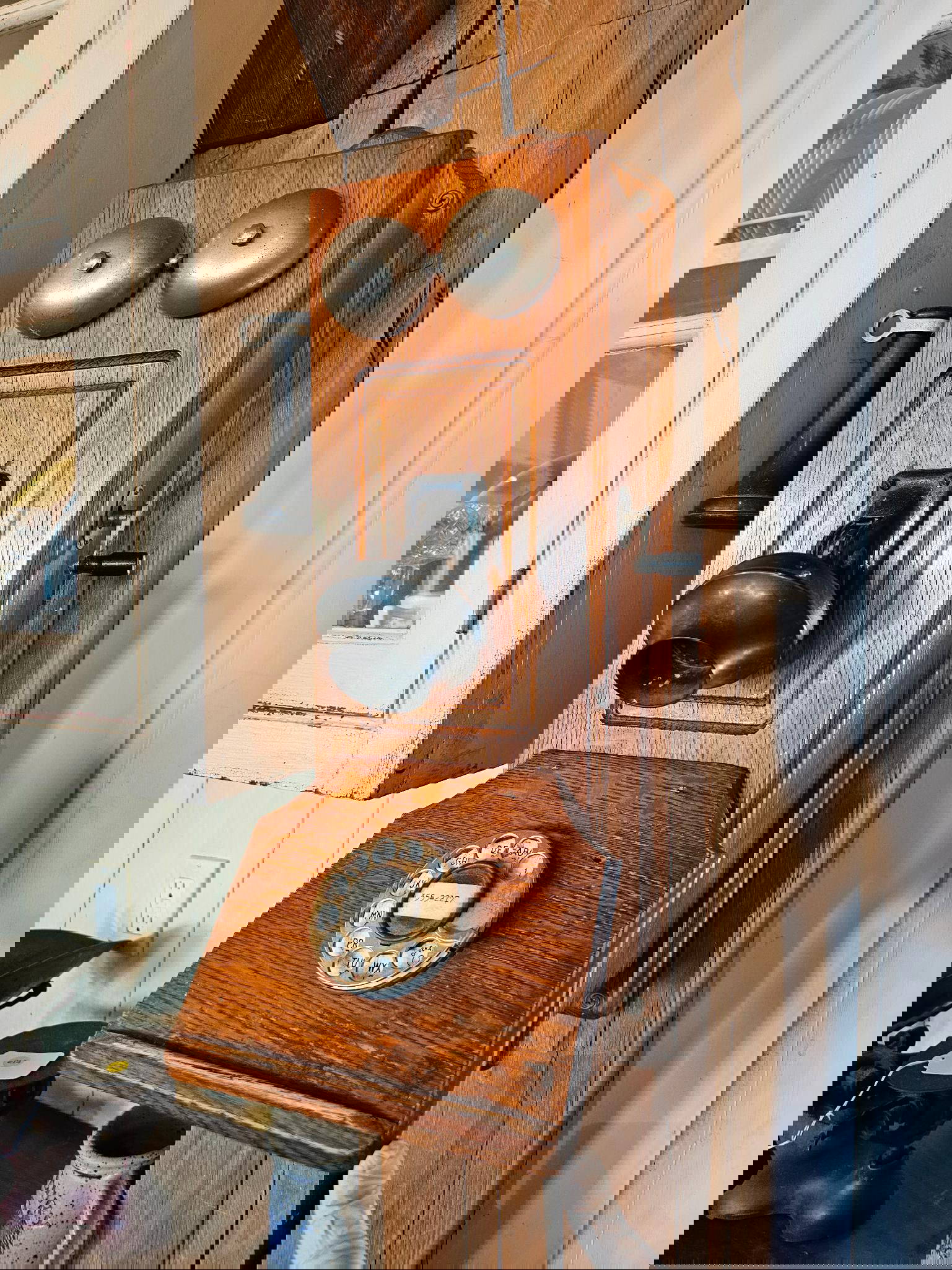 Antique Wall Mount Hand Crank Telephone In Oak Auction