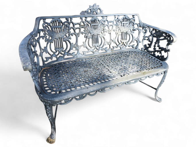Cast Aluminum Garden Bench Seat