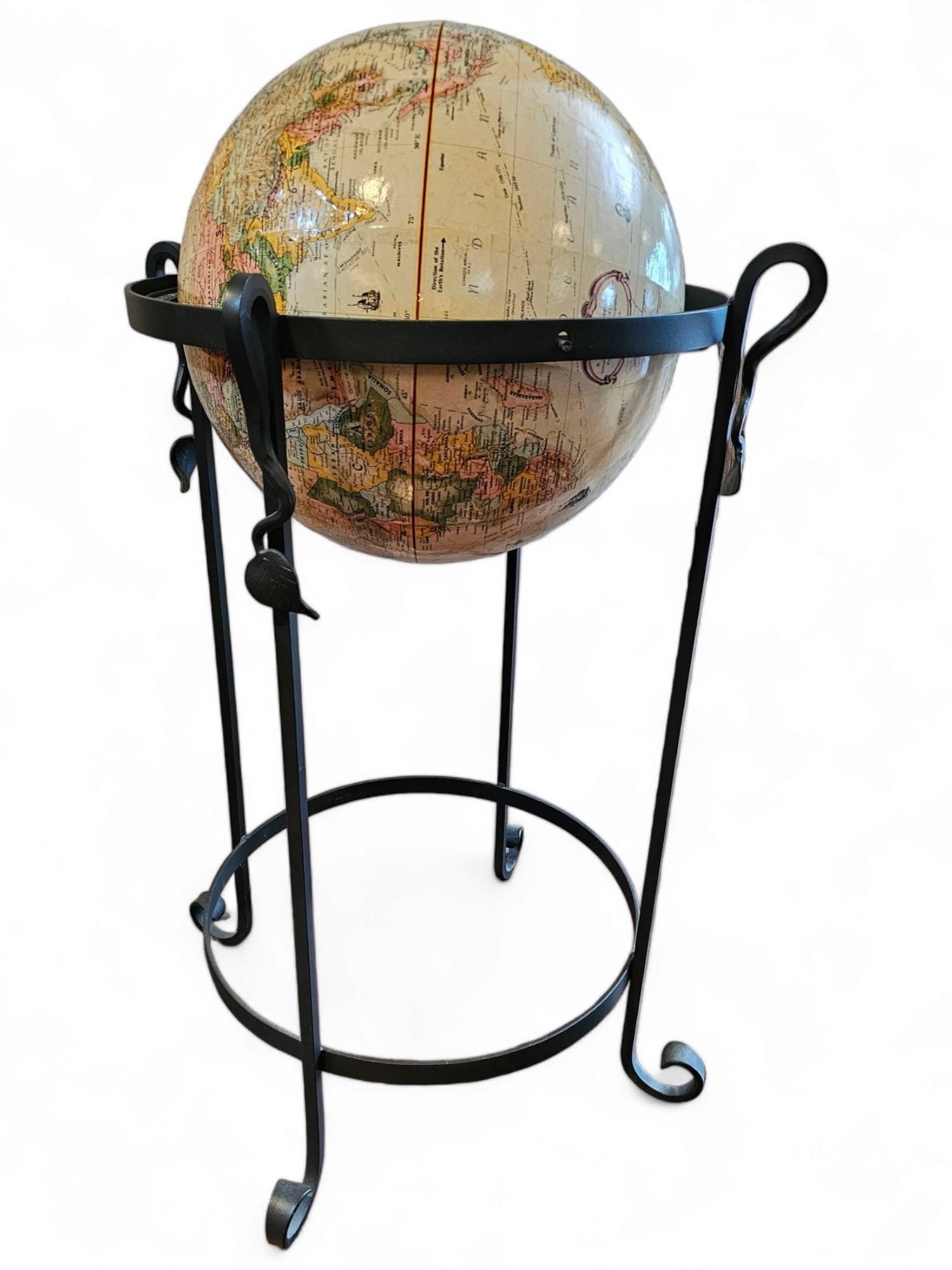 Replogle 16 Inch Globe On Wrought Iron Stand Auction