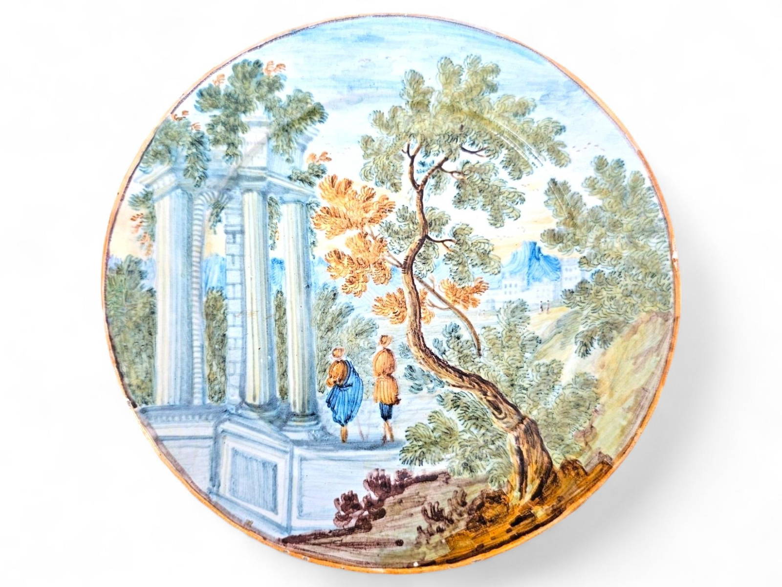 18th Century Small Castelli Majolica Plate Auction