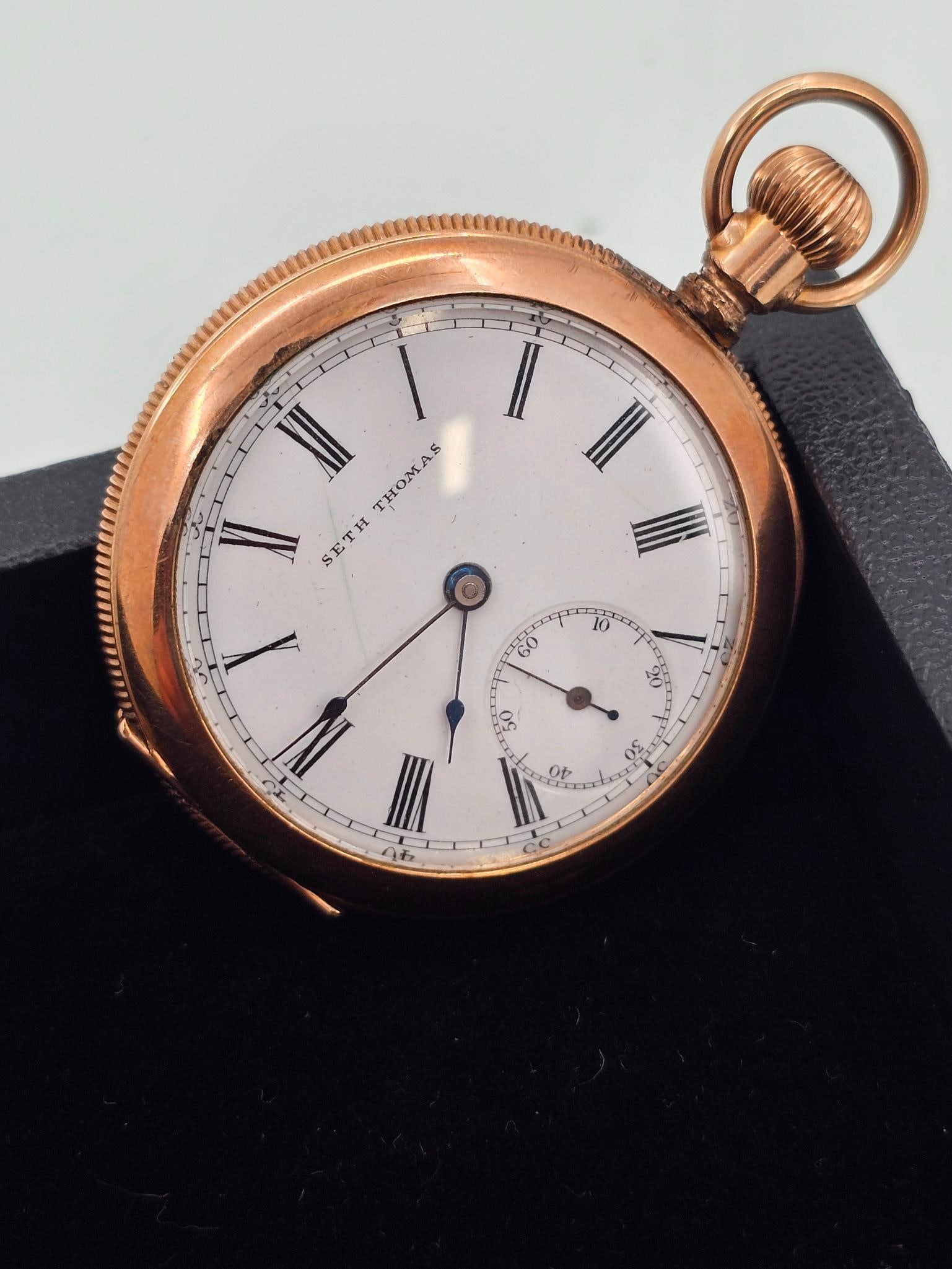 Gold Plated Seth Thomas Pocket Watch Auction