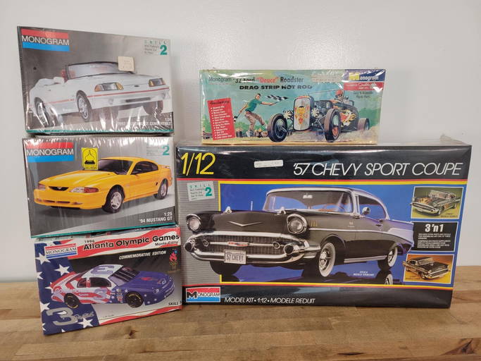 Lot Of 5 Sealed New In Box Muscle Car Model Kits