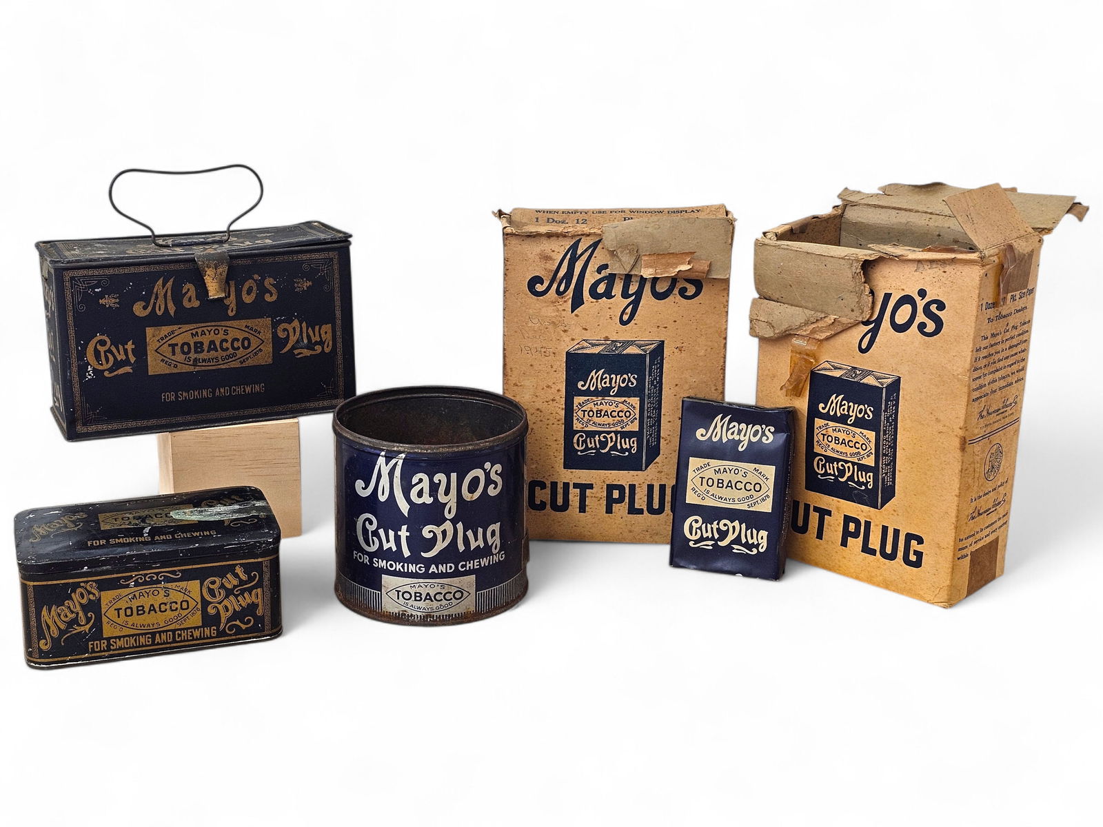 Mayo's Cut Plug Tobacco Tins & Soft Packs - Small Estate Found ...