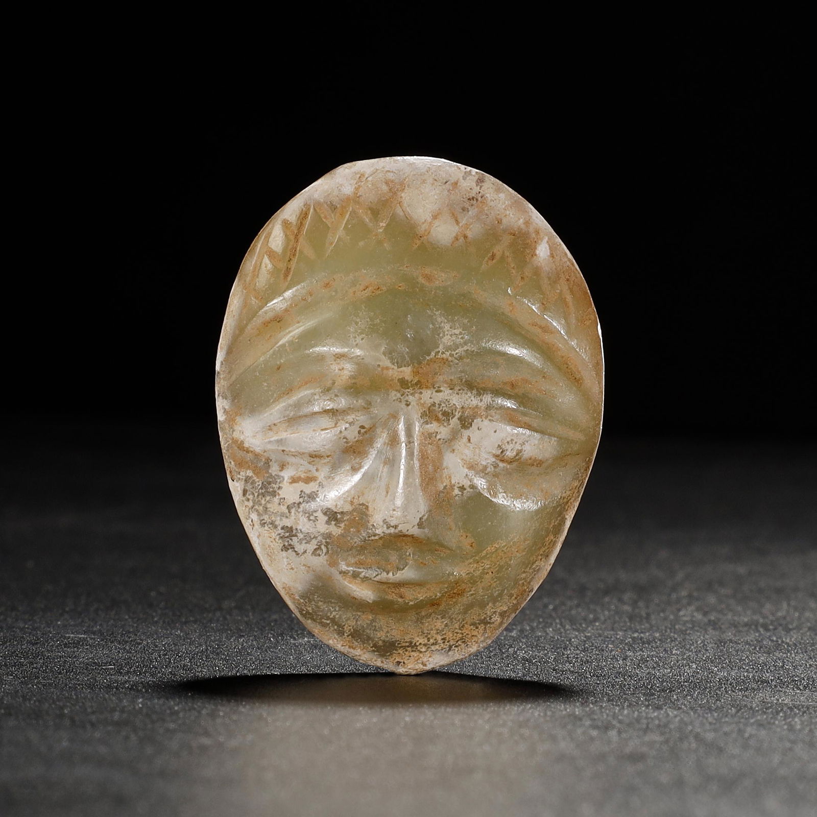 Ancient Jade Human Face Ornaments