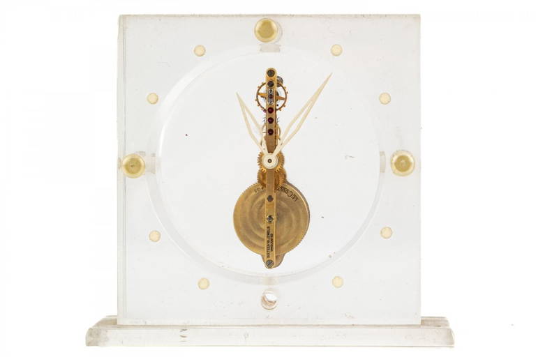 Jaeger Le Coultre Skeleton Lucite Desk Clock