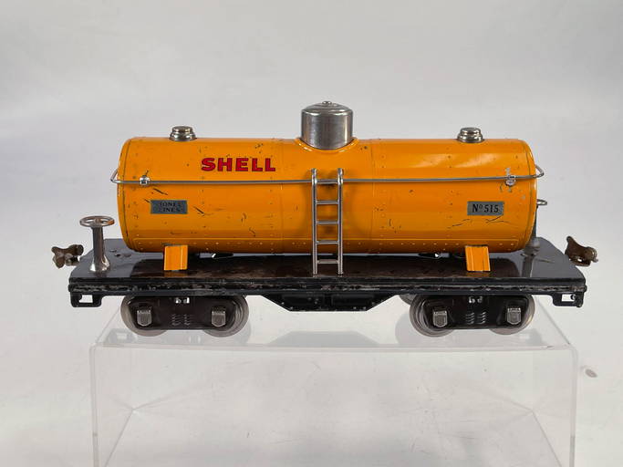 Lionel Prewar #515 Orange Shell Tank Car