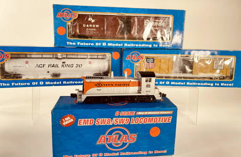 Atlas O Gauge Sw9 Diesel Locomotive, Acf Tank Car, Acf