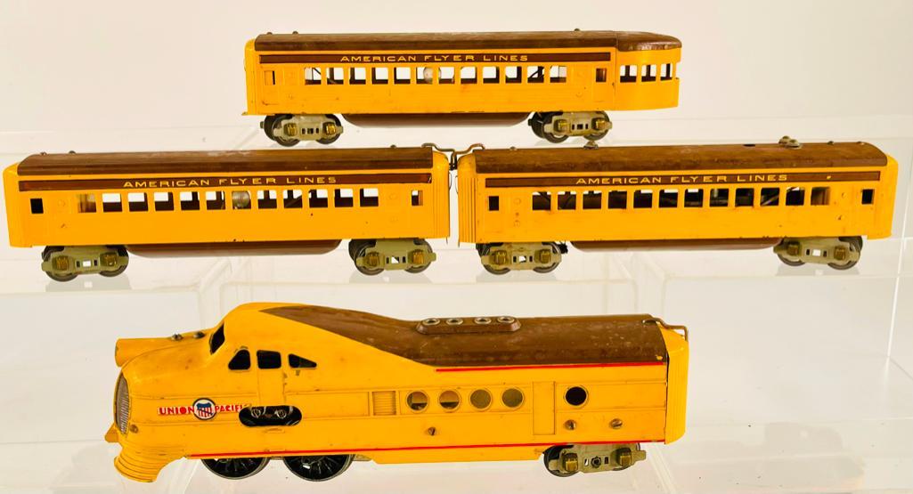 American Flyer Prewar O Gauge Yellow Union Pacific Set