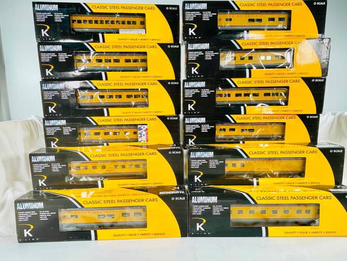 K Line Twelve (12) Assorted Union Pacific Passenger Cars