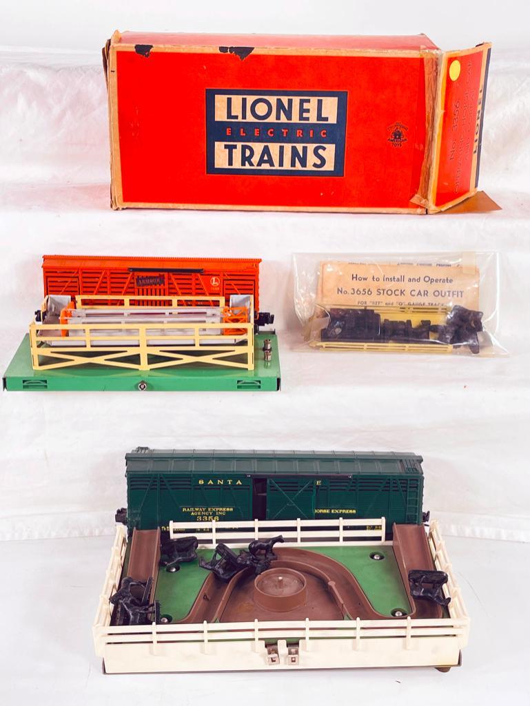 Lionel Postwar 3656 Stock Car With Cattle Corral And 3356 Operating ...