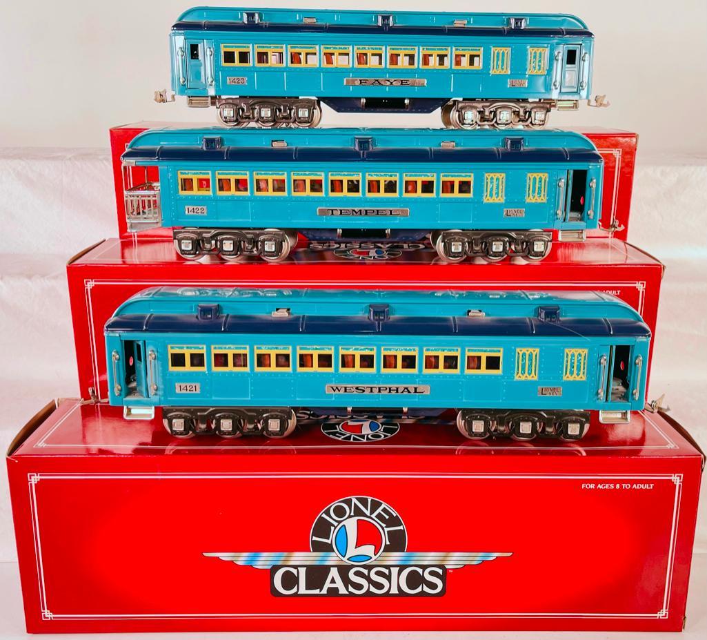 Lionel Classics Standard Gauge Three (3) Assorted Blue Comet Passenger ...
