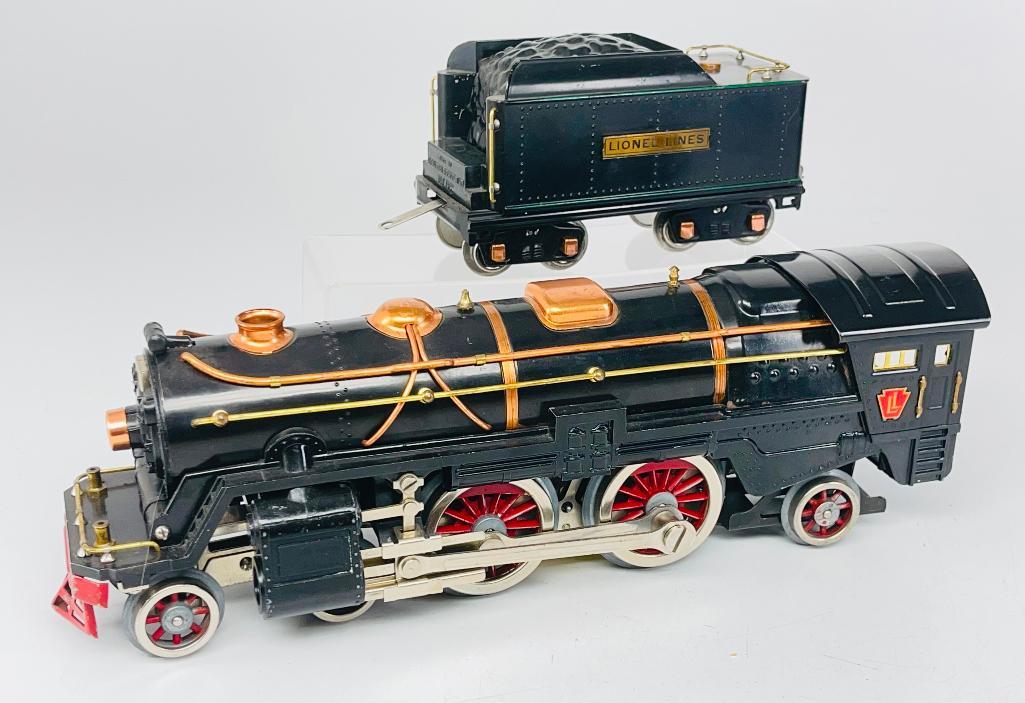 Lionel Prewar Standard Gauge 392E Black Loco/384T Black/Green Stripe ...