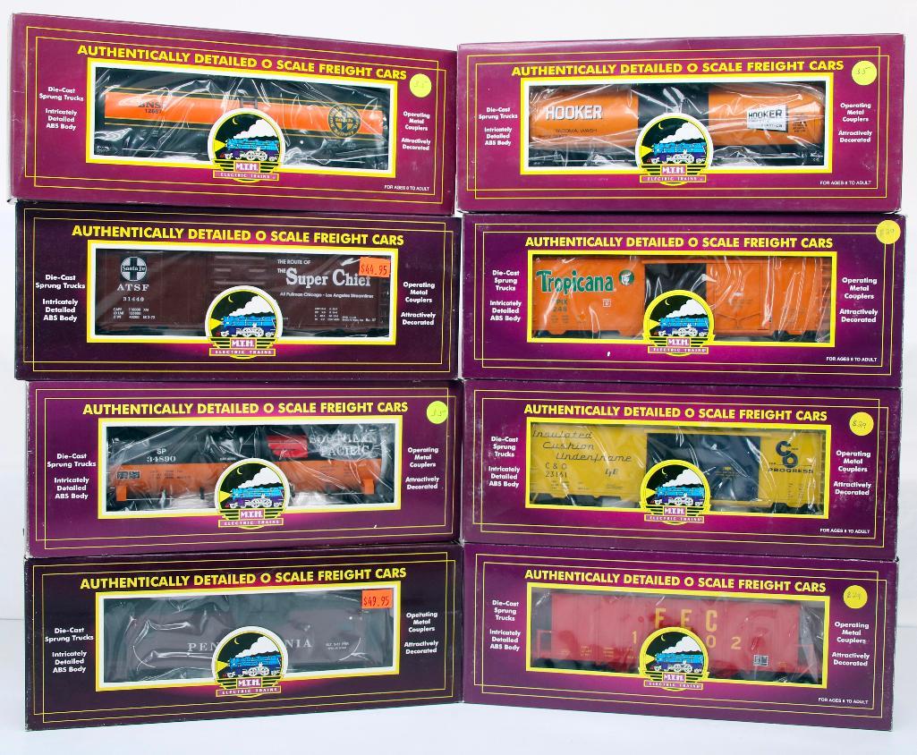 Mth O Gauge Eight (8) Assorted Freight Cars