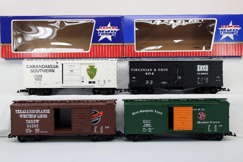 Usa Trains G Scale Four (4) Assorted Freight Cars