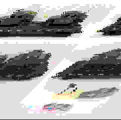 Usa Trains G Scale U.s. Army Flat Car X2 And U.s. Army Flat Car Loads ...