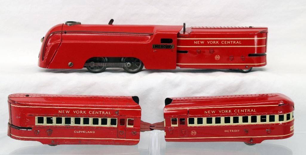 Marx Prewar O Gauge Mercury Loco And Tender And Two Passenger Car Set ...