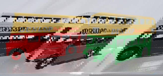 Dinky Toys 290 Double Decker Green And Cream Bus And 290 Red And Cream ...