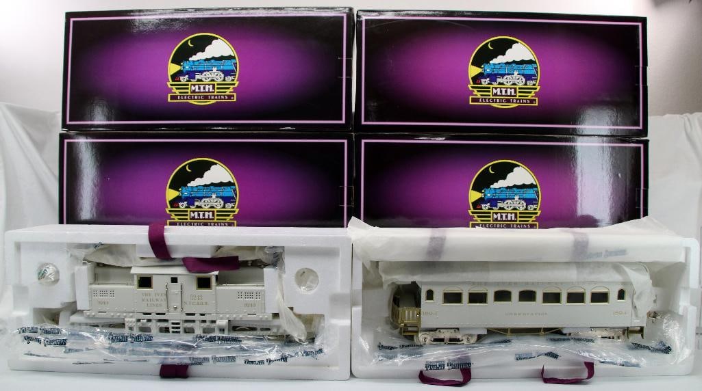 Mth Tinplate Traditions Wide Gauge 3243r White Ives Electric Engine With Three (3) Passenger ...