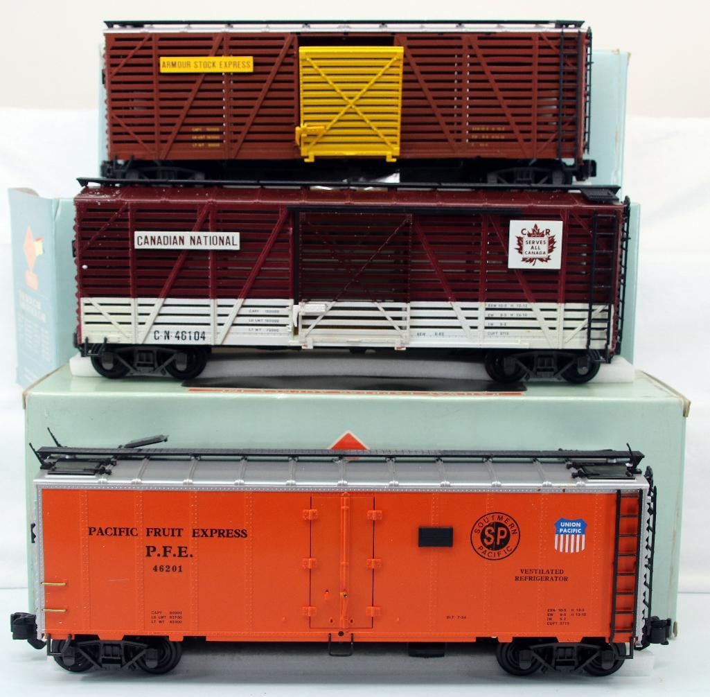 Rea G Scale Three (3) Assorted Freight Cars Auction