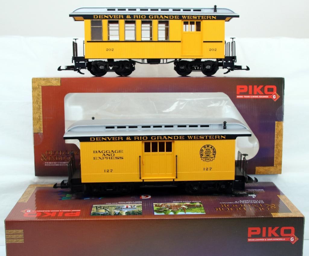 Piko Trains G Scale D&rgw Combine Car And D&rgw Wood Baggage Car Auction