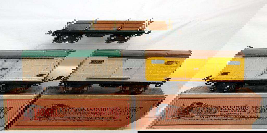 Lionel Prewar Standard Gauge 511 Lumber Car With Load/514 Yellow And ...