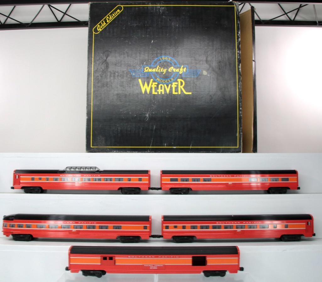 Weaver Quality Craft Models O Gauge Southern Pacific 5 Car Passenger Set Ribbed Sides Boxed Auction