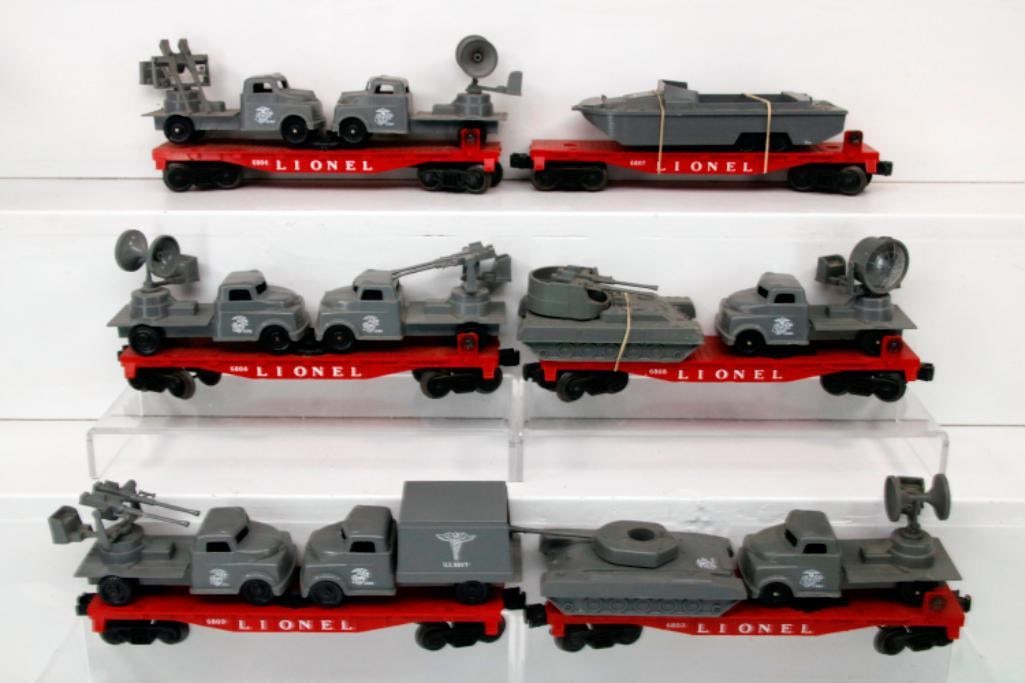 Lionel Postwar O Gauge Flat Cars With Pyro Military Vehicles Auction
