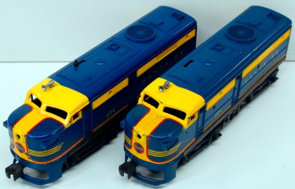 Lionel Postwar O Gauge 204 Blue And Yellow Santa Fe Aa Alco Units Auction