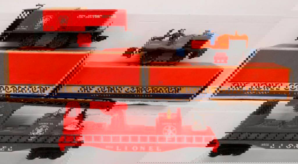 Lionel Postwar O Gauge 50 Gang Car/55 Tie-jector Car/3512 Fire Car Auction