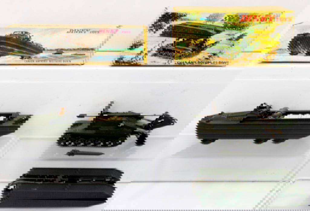 Dinky Toys 825 Dukw And 883 Bridgelaying Tank From 1964 Boxed Auction
