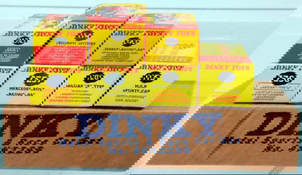 Dinky Toys Metal Sports And Race Car Set No. 49n2269 And Seven Assorted ...